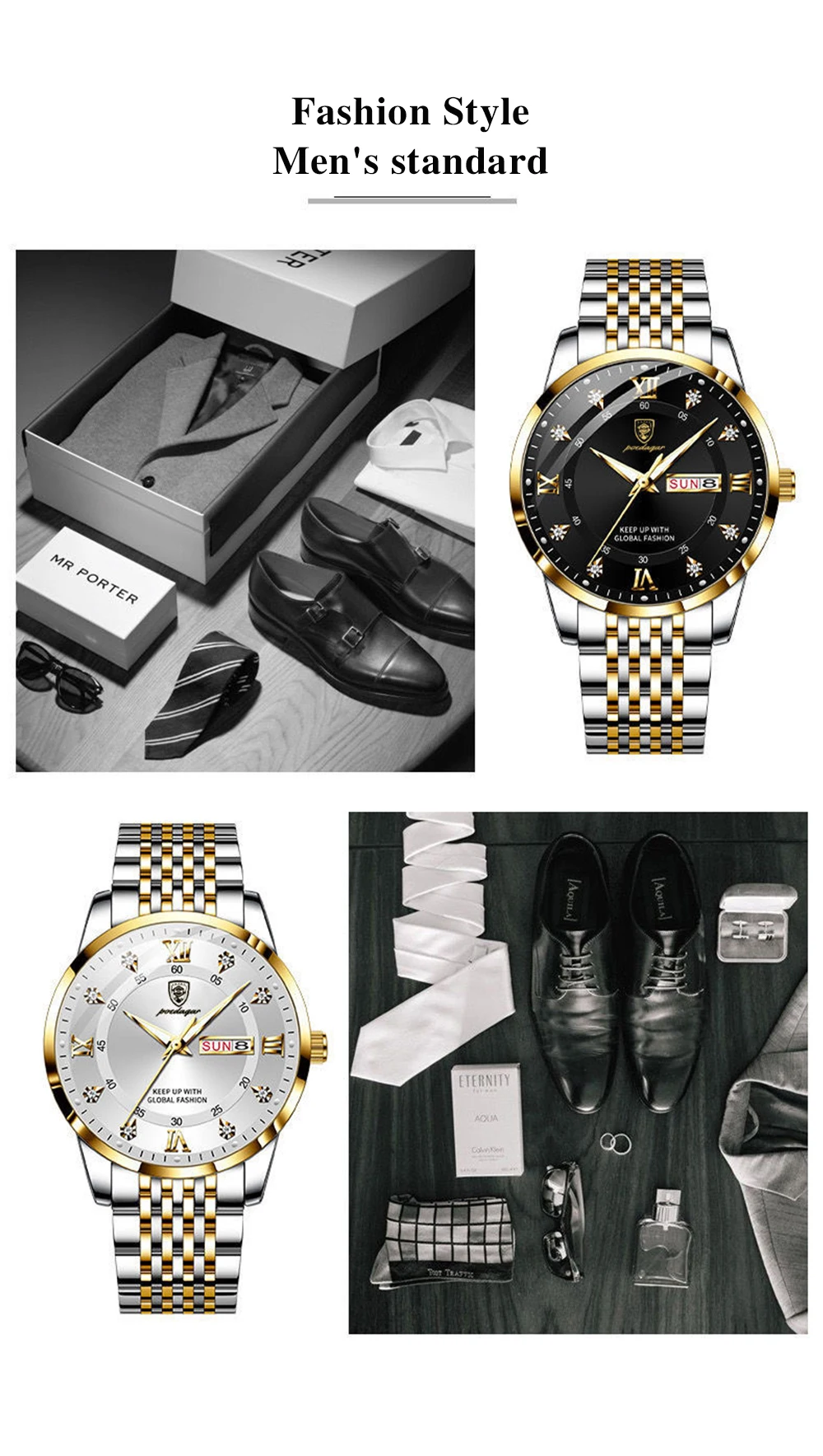 POEDAGAR 836 Men's Chronograph Watch - Stainless Steel, Luminous ...