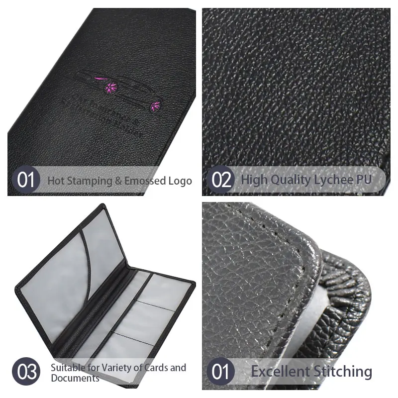 Car Registration and Insurance Holder Premium PU Leather Car Document ...