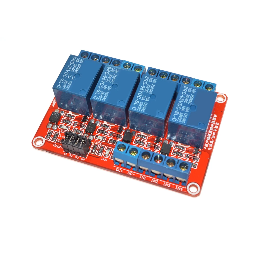 4 Channel Relay Dc 5v 12v 24v Relay Shield Module Control Board - Buy 4 ...