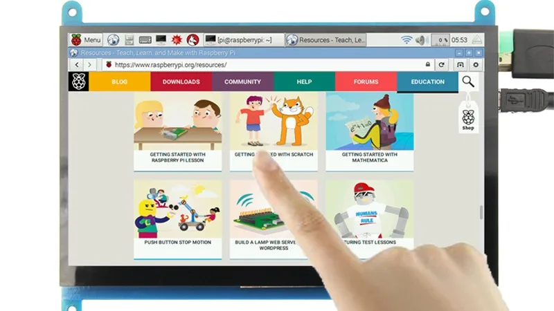 7 Inch Ips 1024*600 Raspberry Pi 5 Capacitive Touch Panel 5 Points ...