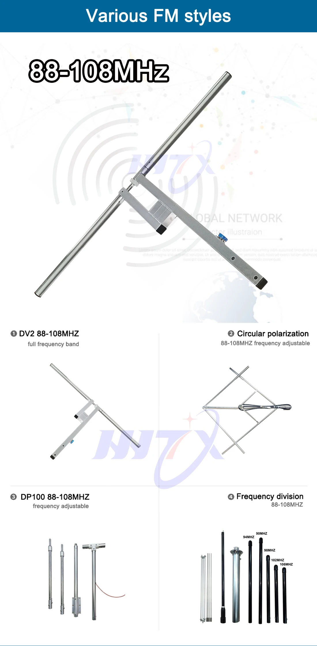 88-108mhz FM Radio Base Station Transmitter - Outdoor Yagi Antenna