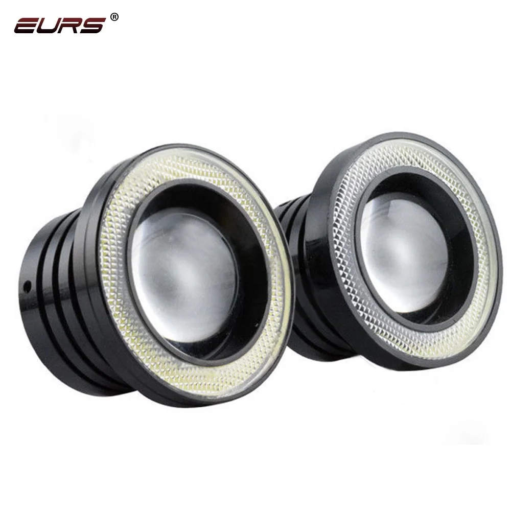 Eurs Car Drl Fog Lamp 89mm 76mm 3.5inch 3inch 12v 30w 1200lm Rgb Fog Lights Led Cob Angel Eye ...