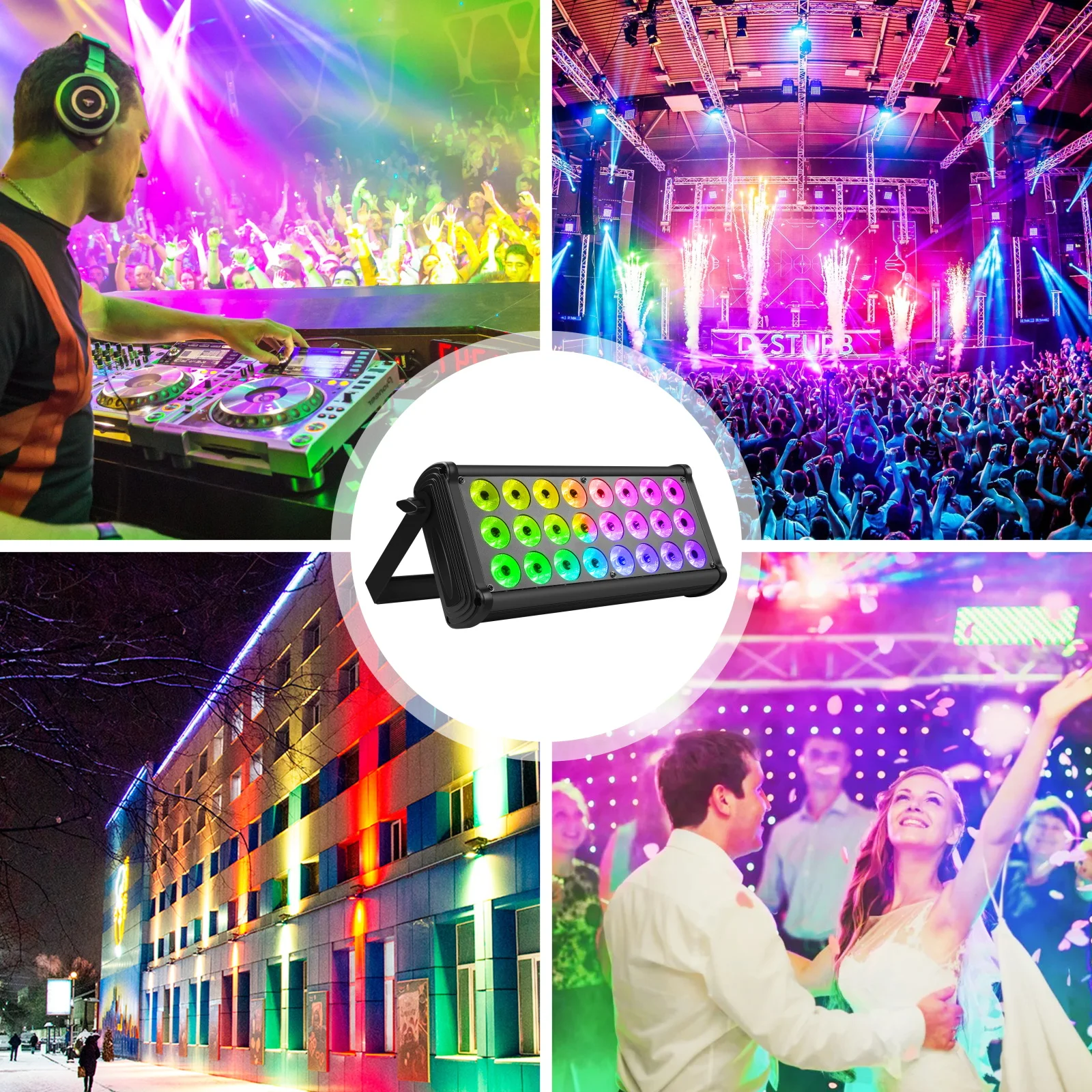24PCS RGBW Four-in-One LED Stage Lighting for Disco, DJ, and Weddings ...