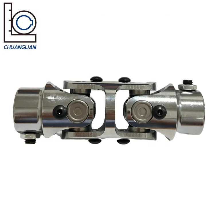 Chromed Steel Double Cardan Steering Shaft Universal U Joint For ...