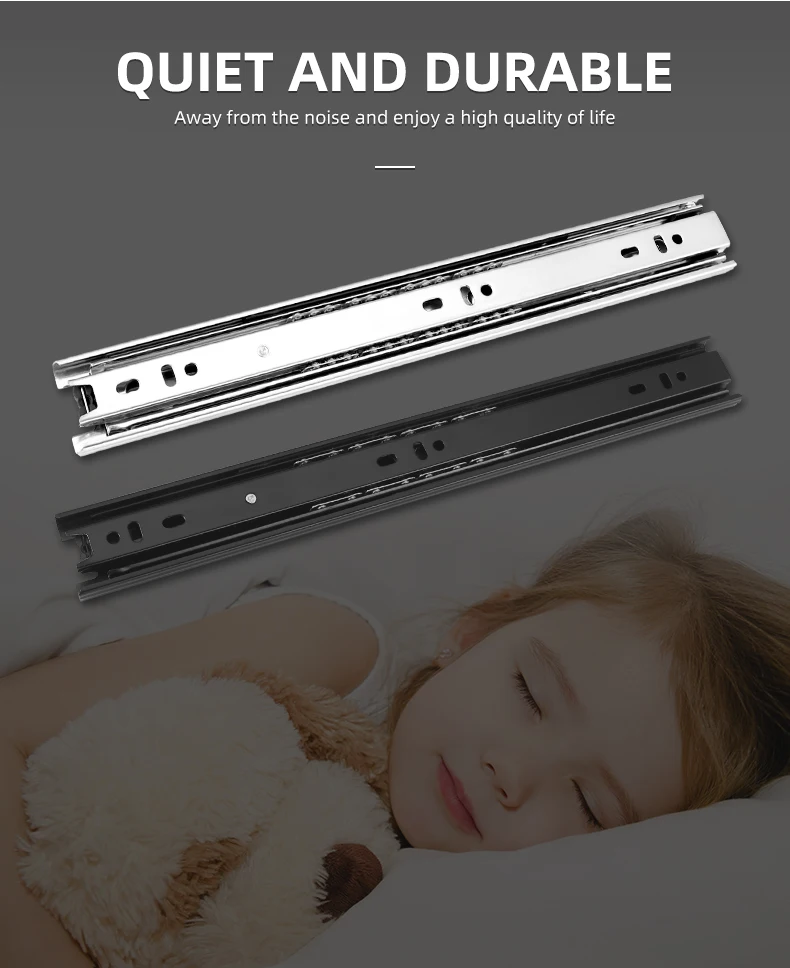 40mm 3-Fold Channel Sliding Rails for Cabinet Doors