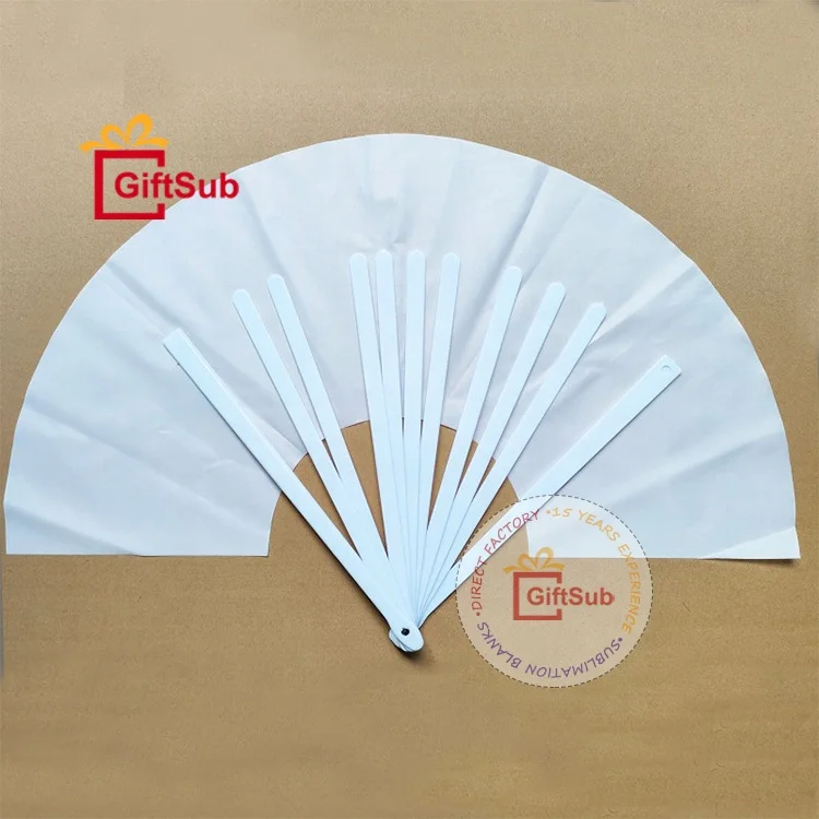Sublimation Folded Hand Fan Large Clacking Bamboo Polyester Plastic ...