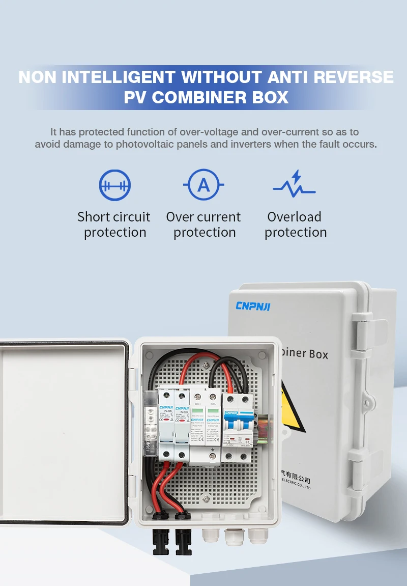 Smart Combiner Box For Solar Panel 2in 1out Ip65 Plastic Pv Combiner ...