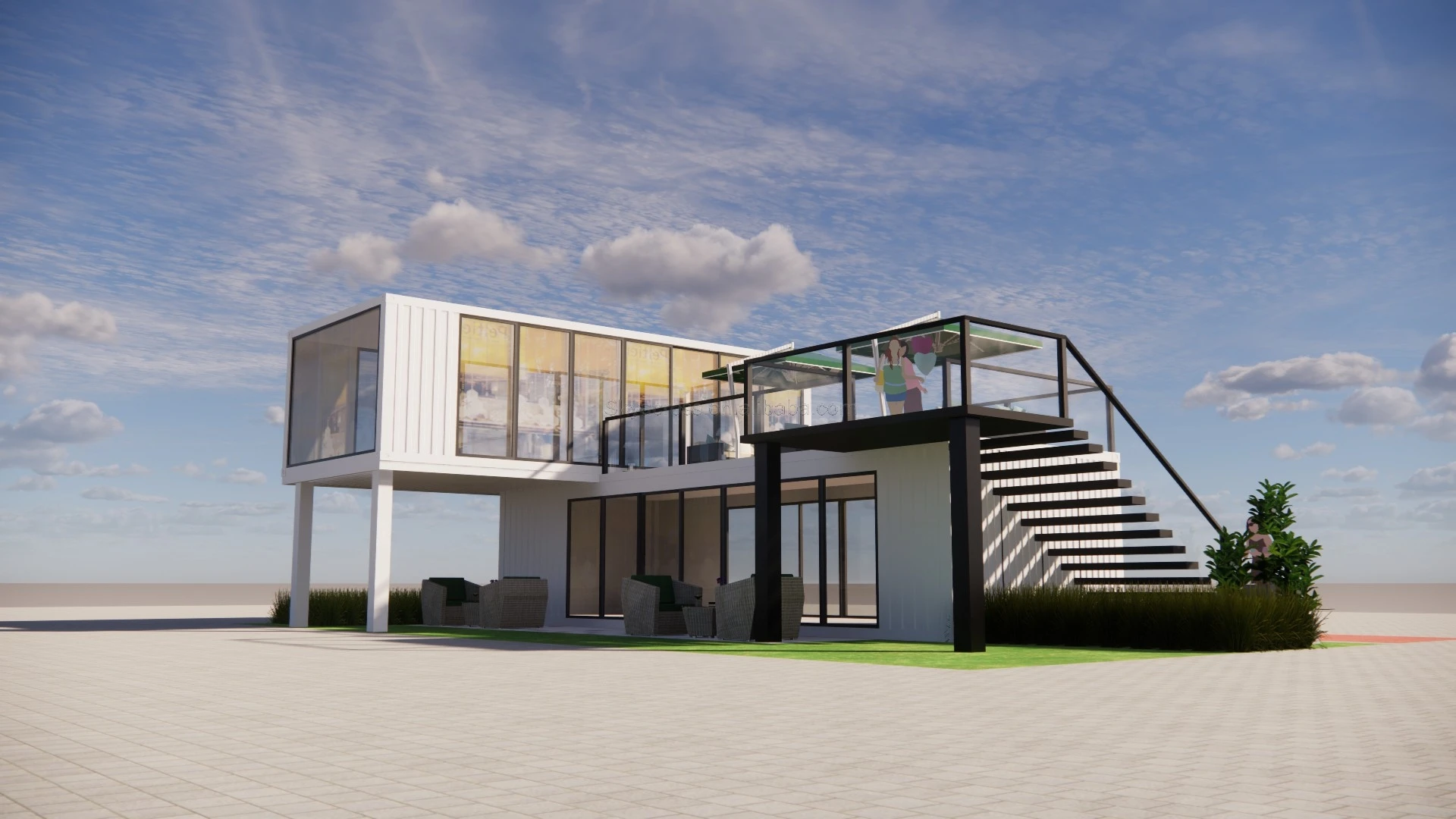 Luxury Shipping Container House for Mobile Restaurant