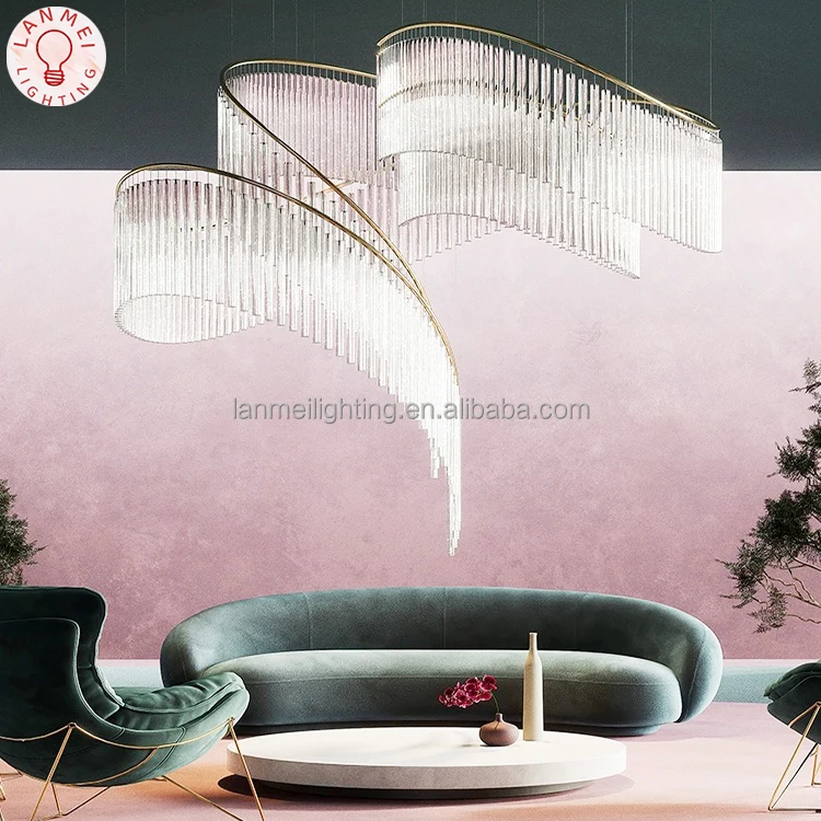 Manufacturers Custom New Hotel Lobby Bar Rgb Stained Glass Chandelier ...