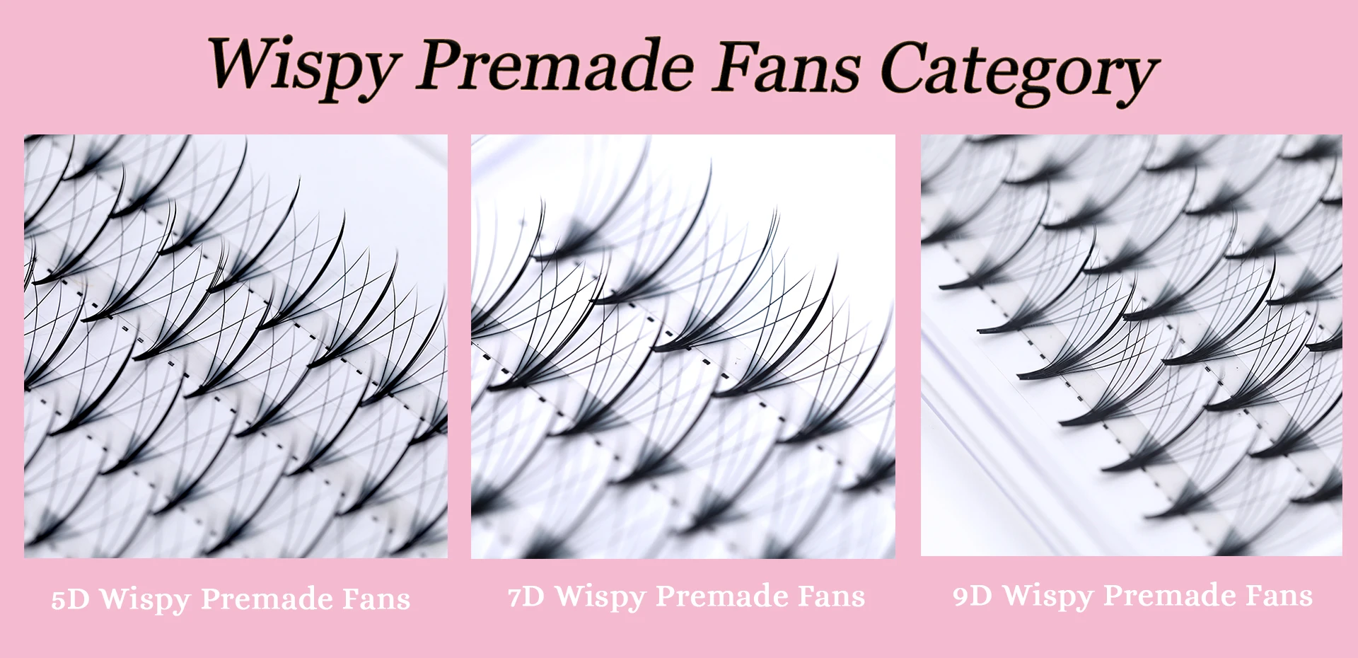 5D 7D 9D Ultra Speed Fluffy Wispy Eyelashes Premade Fan Lash 0.07mm ...