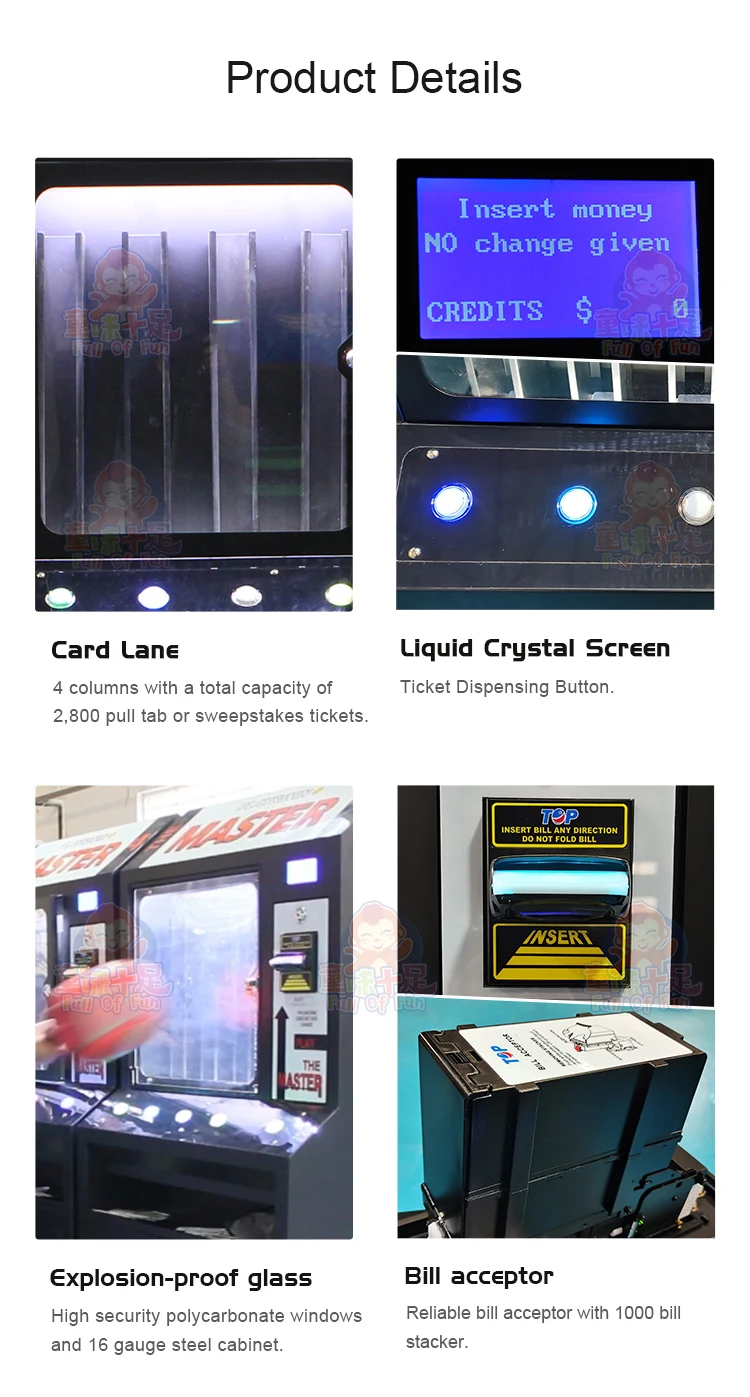 Black and Red Master 4 Column Bingo Lottery Pull Tab Ticket Dispenser ...