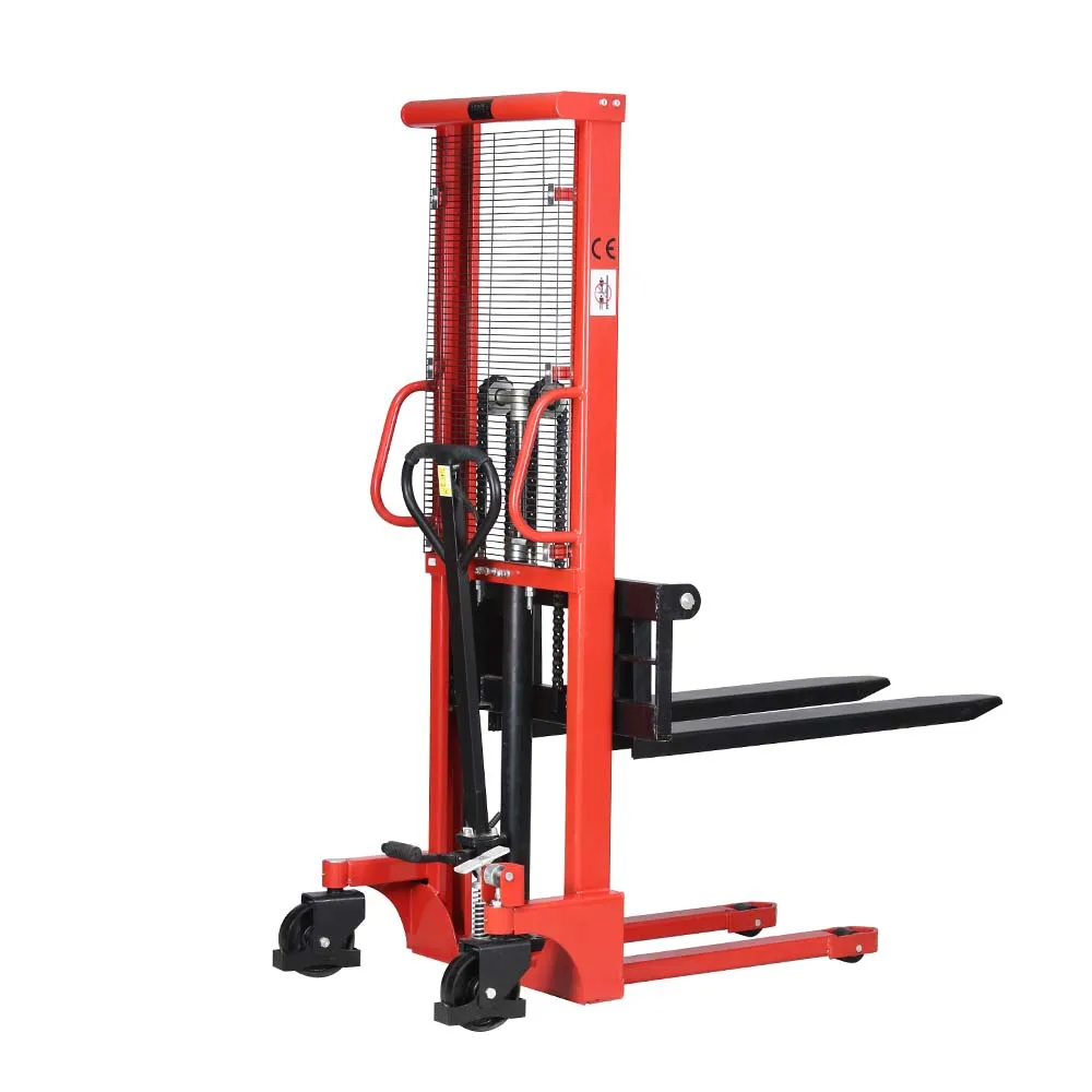 manual hand pallet stacker hydraulic lifter straddle reach lift truck ...