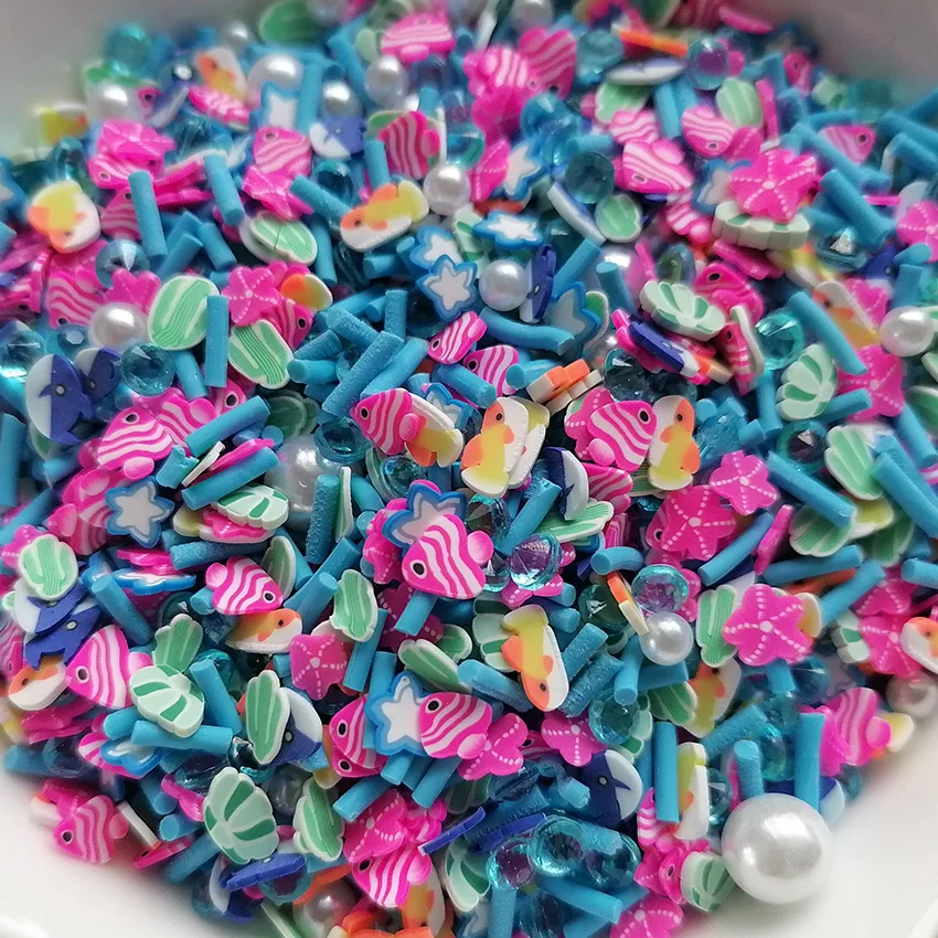 1kg DIY Craft Slime Filler Polymer Clay Slices Sea Animal Shell ...