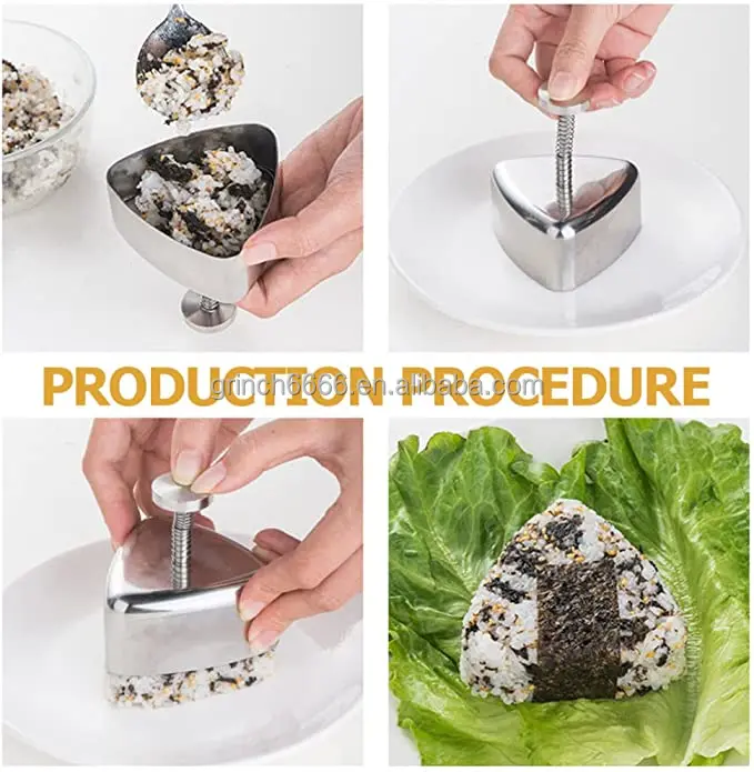 Stainless Steel Rice Ball Mold Triangle Onigiri Making Mold For Kitchen ...