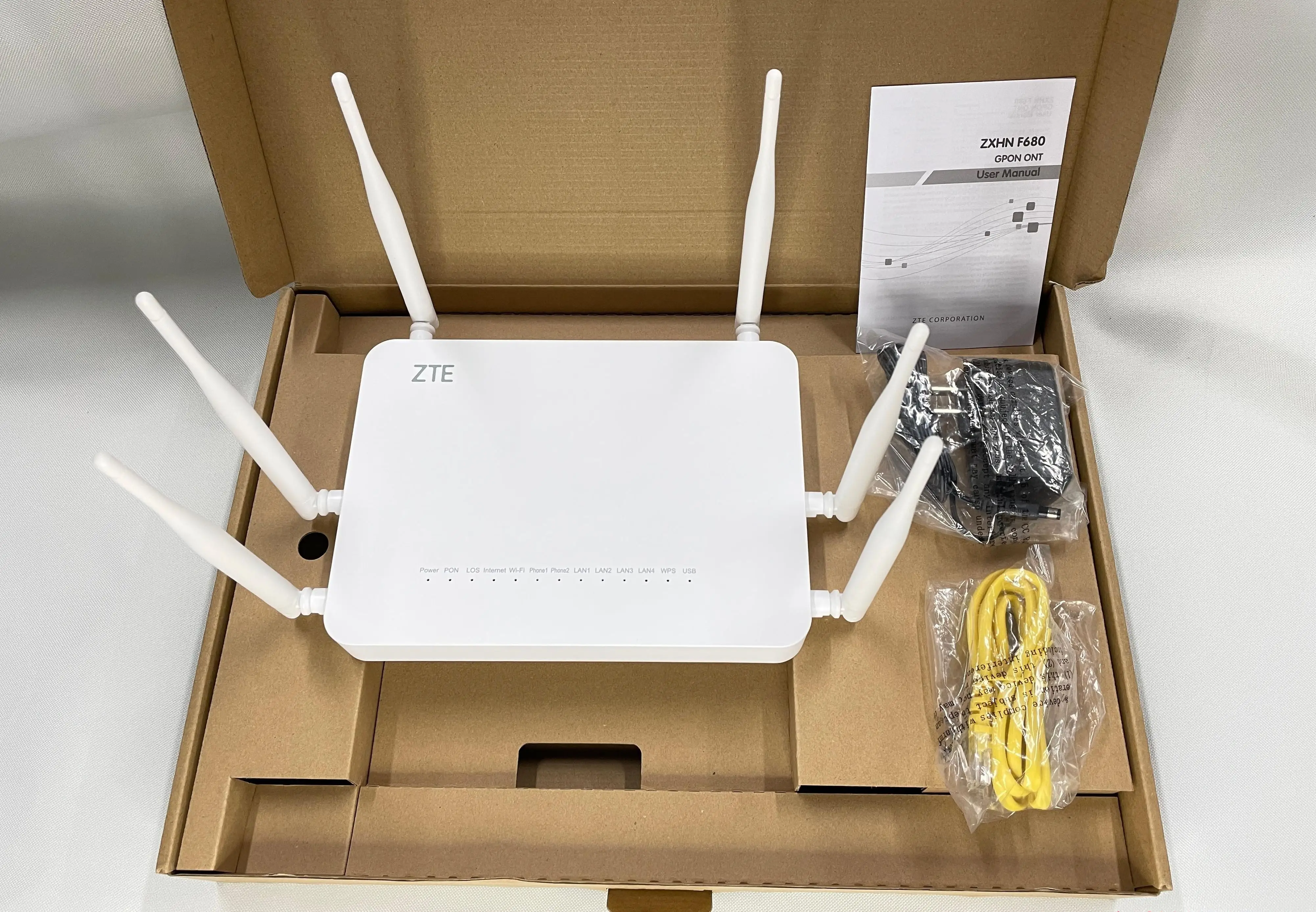 Zxhn F680 V6.0 Ac 2000 Dual Band 2.4g&5g Optical Ont Gpon Fiber Router ...