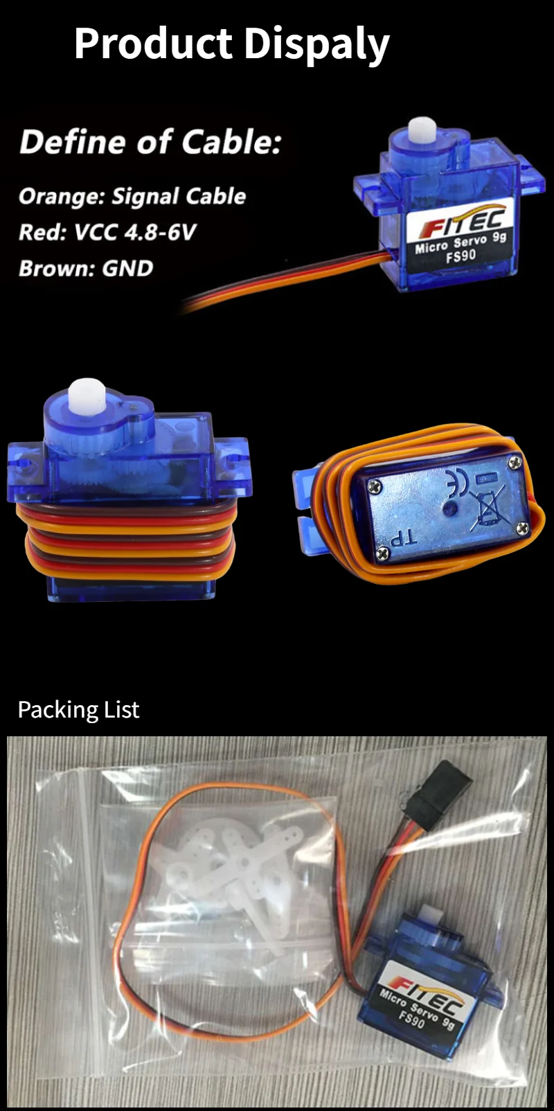 9g Micro Servo Ts90a Robot Servo Kt Motor 9 Grams Servo Sg90 ...