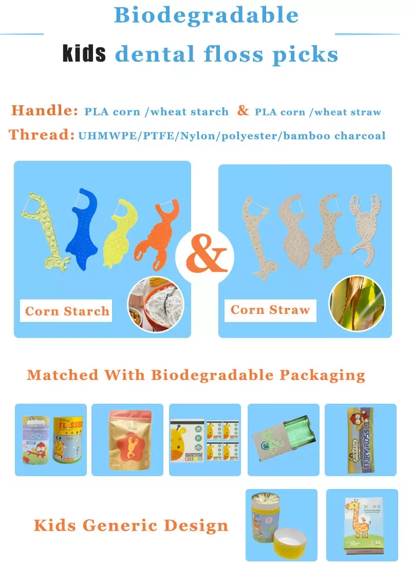 Organic Eco Friendly Natural Mint Bamboo Charcoal Dental Floss Pick ...