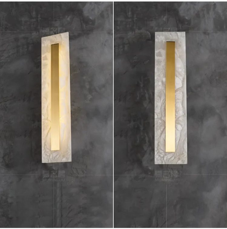 Modern And Minimalist Spanish Natural Marble Wall Lamp Living Room ...