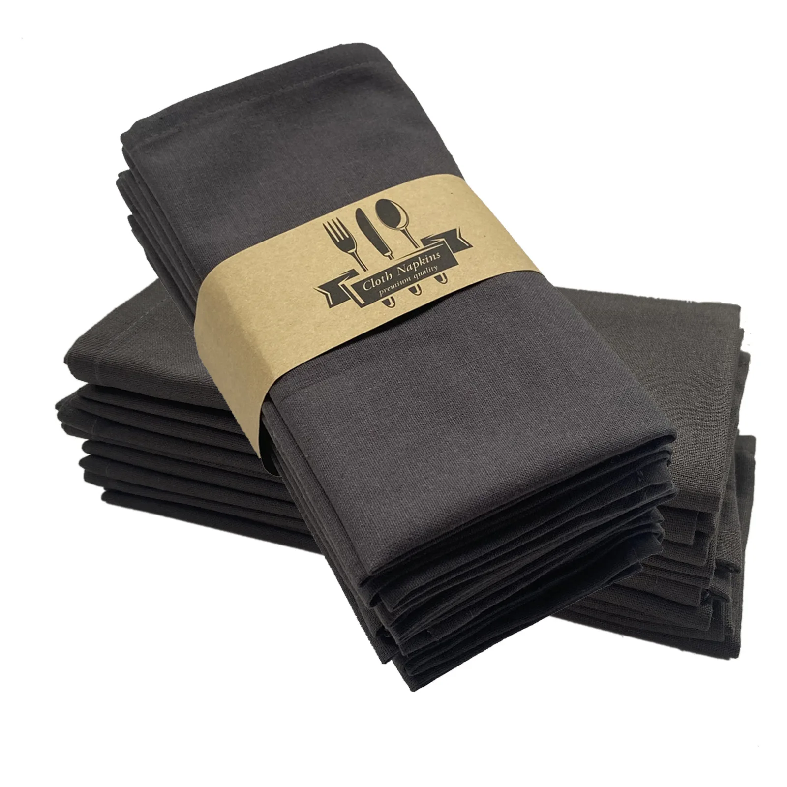 Luxury Dining Table Napkins Cloth for Wedding 16" Linen Cotton Blend ...