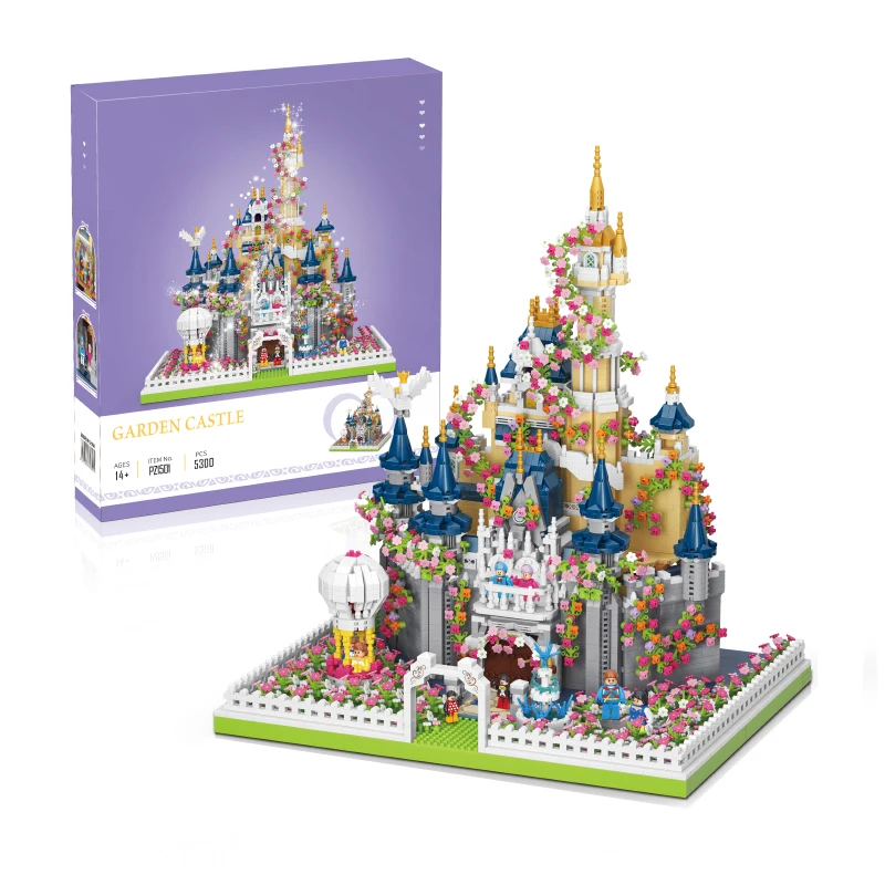 Creative Diy Toys Garden Castle Building Block Set Educational Assembly ...