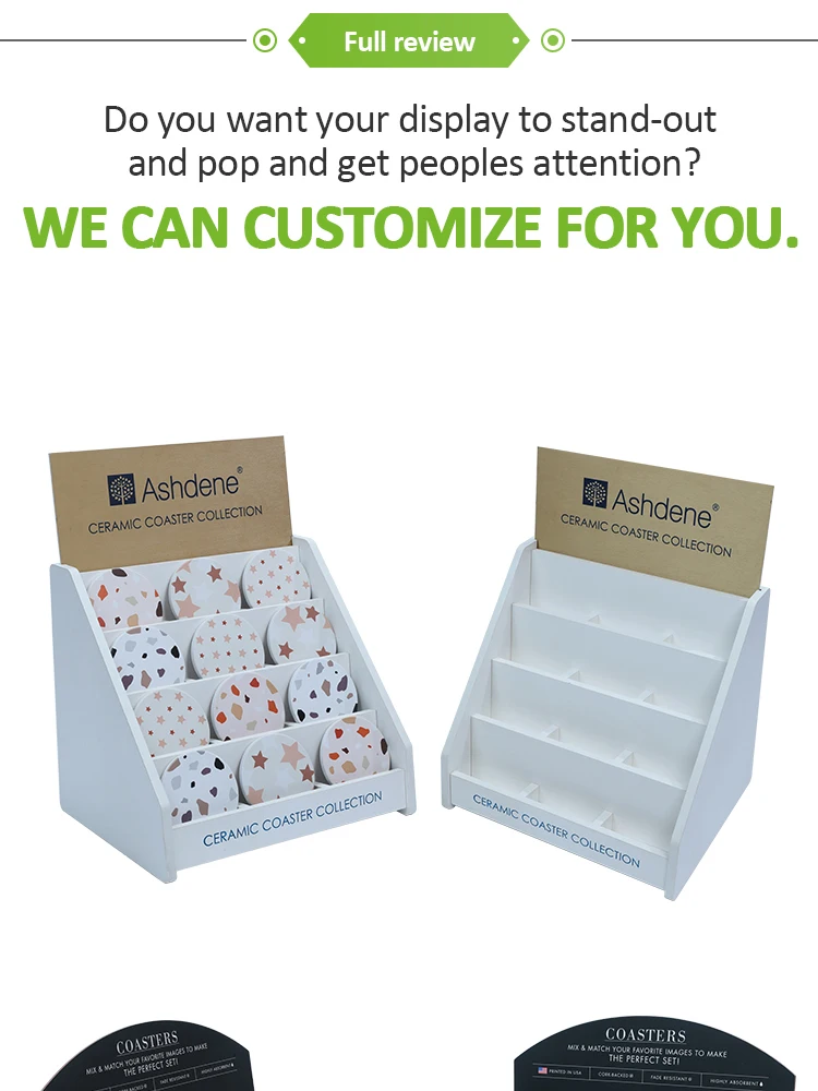 Custom Wood Countertop Poster Card Display Stand Coaster