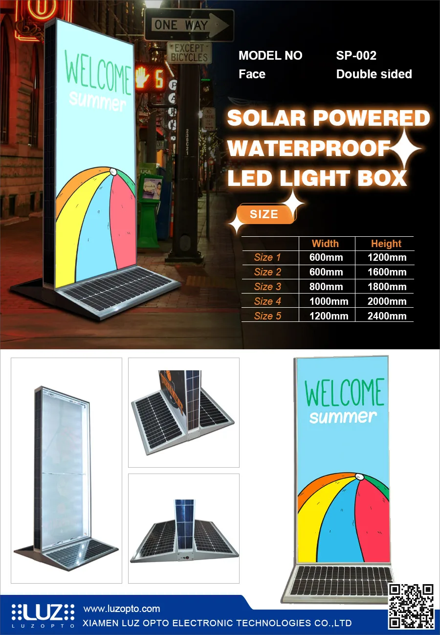 Double Side Free Stand Solar Powered Advertising Light Box