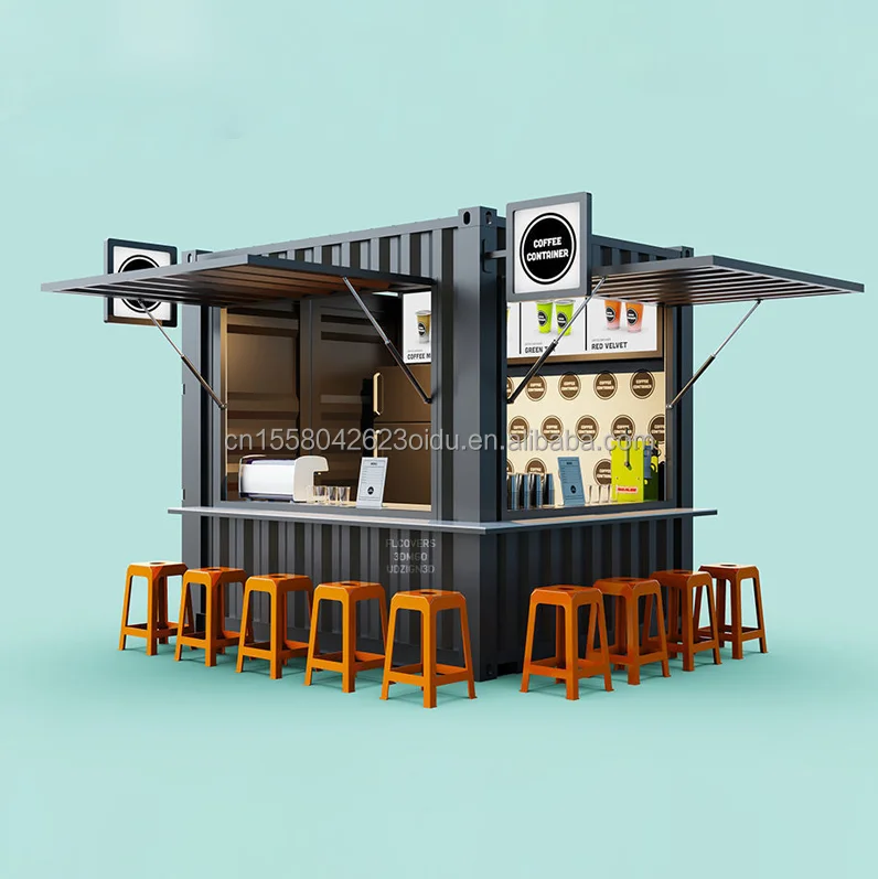Custom Made Movable Bar Cafe Store 10ft Shipping Container