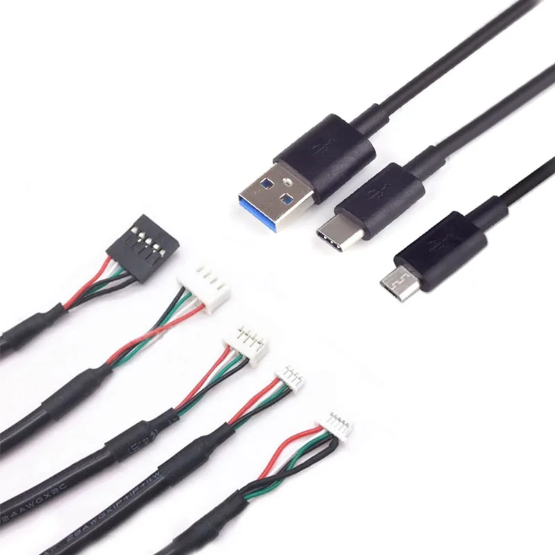 Custom 28AWG 24AWG USB 2.0 Cable Dupont 2.54mm Connector 4P 5P JST ...