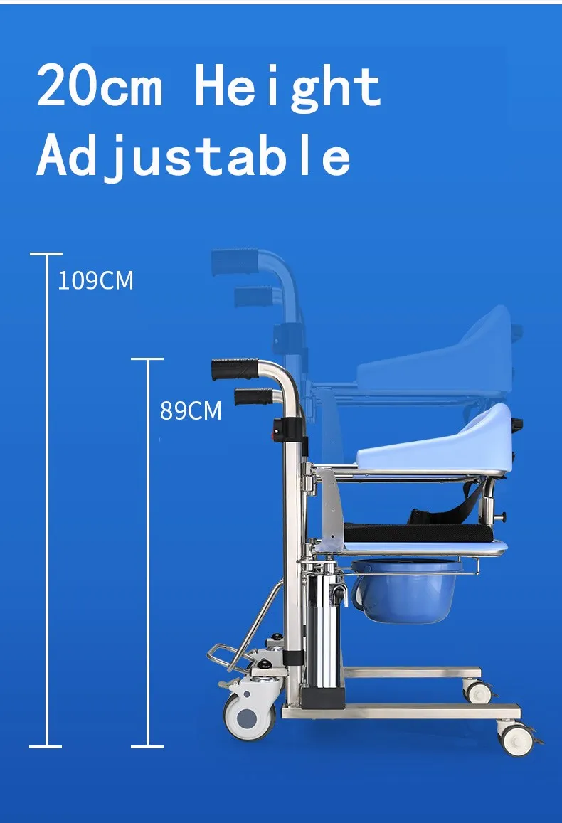 Hydraulic Height Adjustment Lift Transfer Toilet Chair for the Elderly ...