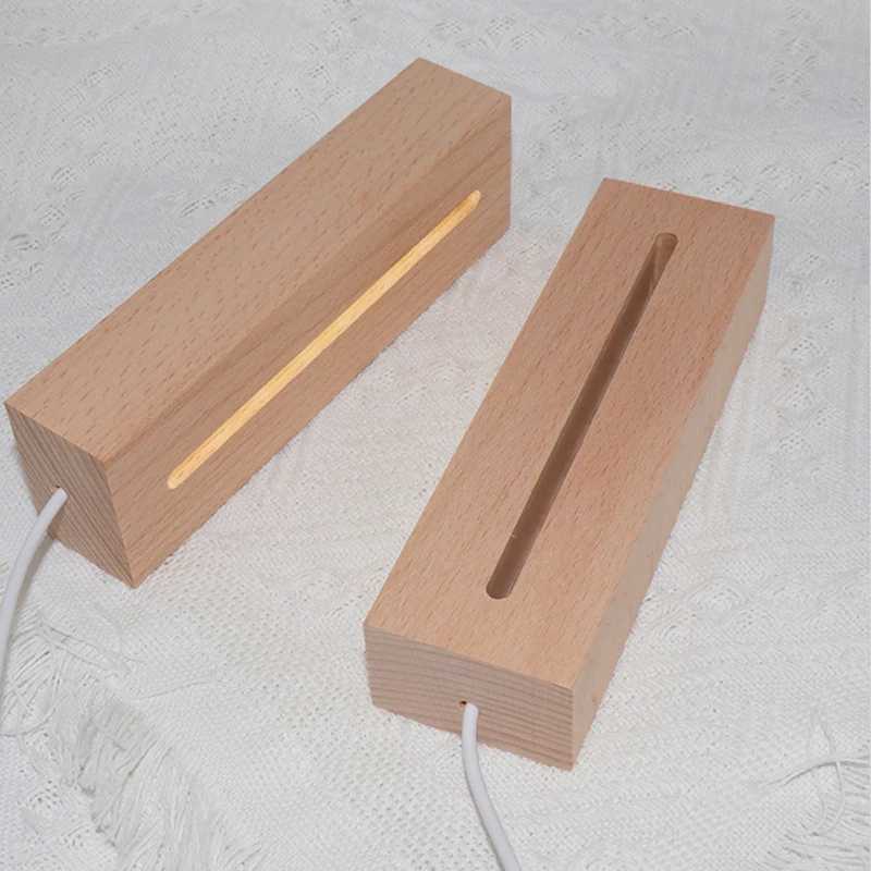 Wood LED Light Base - 3D LED Night Light for DIY Acrylic