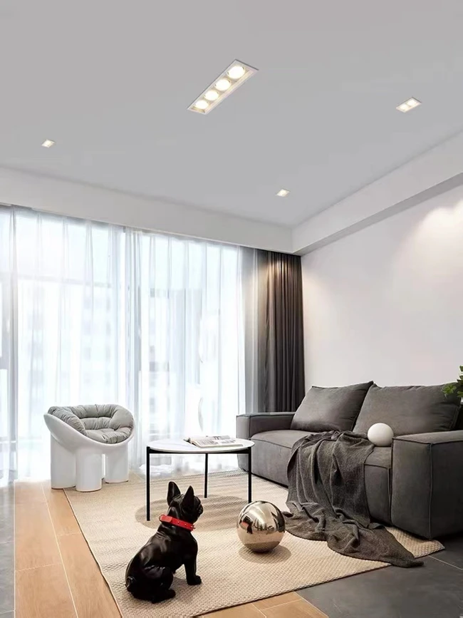 Double Head 12w Ceiling Recessed Mounted Rectangle Cob Led Grille ...