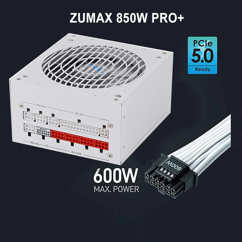 Zumax Rated 80plus Psu White Certified 850w 1050w 1250w Pc Gaming ...