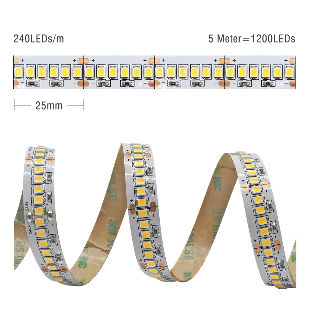 1800K 20000K SMD2835 Led Stripe Tape Light 240leds/m CRI 90 Warm White ...