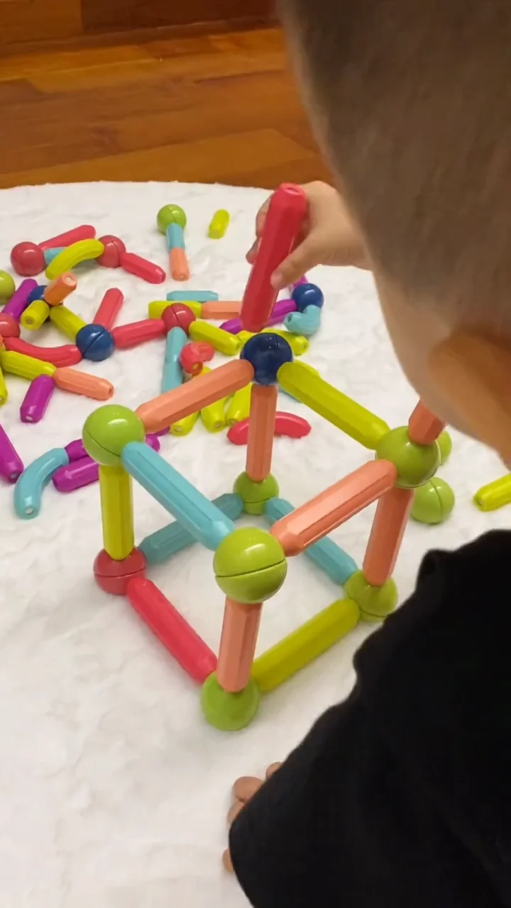 Kids Diy Flexible Connect Plastic Bar Toy Set Montessori Educational ...