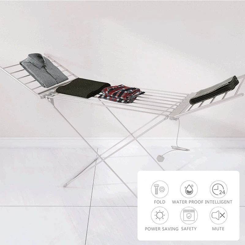 Freestanding Electric Hanging Clothes Dryer Rack Heated Clothes Drying ...