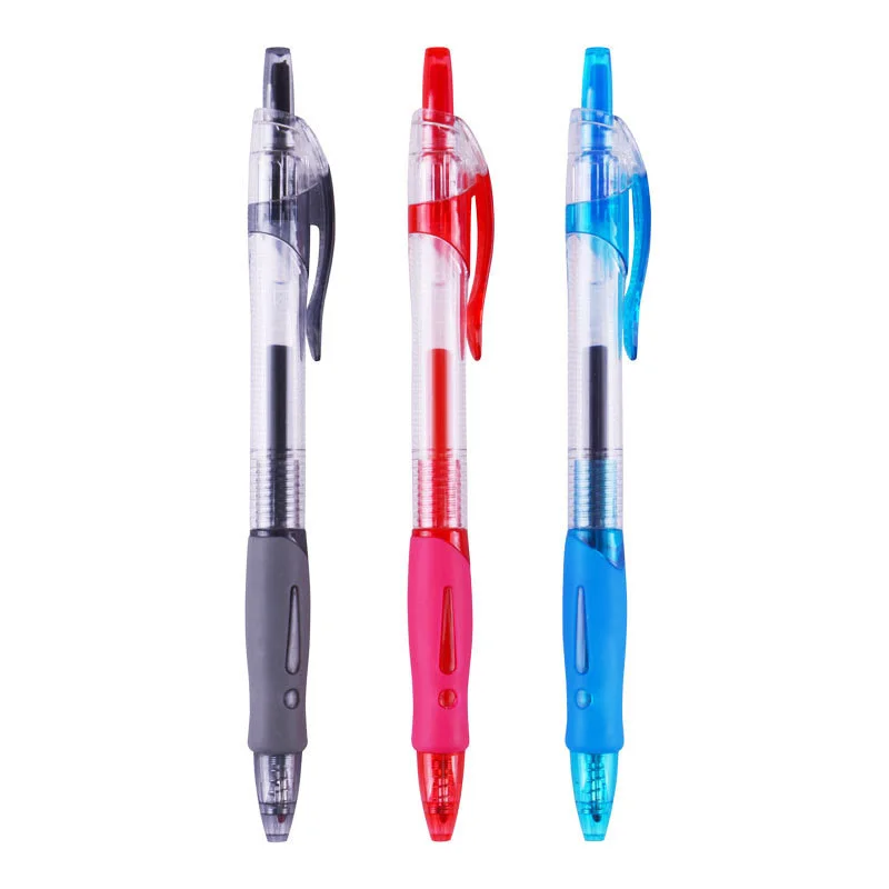 Retractable Plastic Gel Pens Custom Office School Quick Dry Ink Pens ...