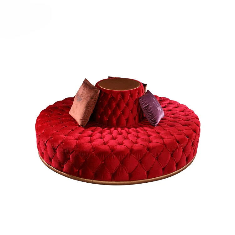 Miur New Model Product Hotel Circular Modern Lobby Red Tufted Round ...