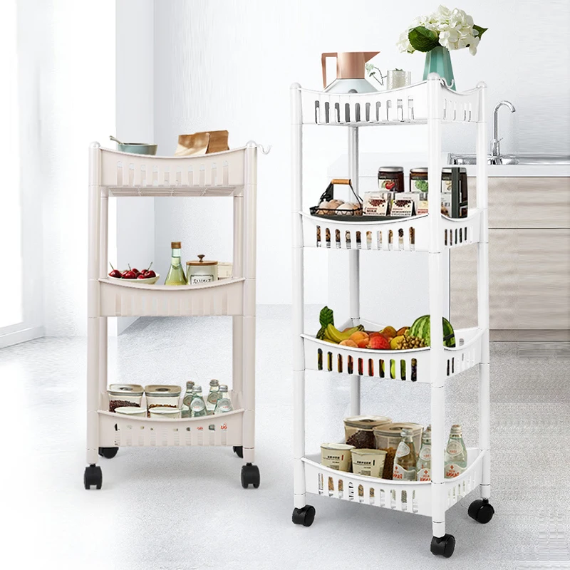 Trolley Shelving Movable Snack Shelving Dorm Floor Shelving Double ...