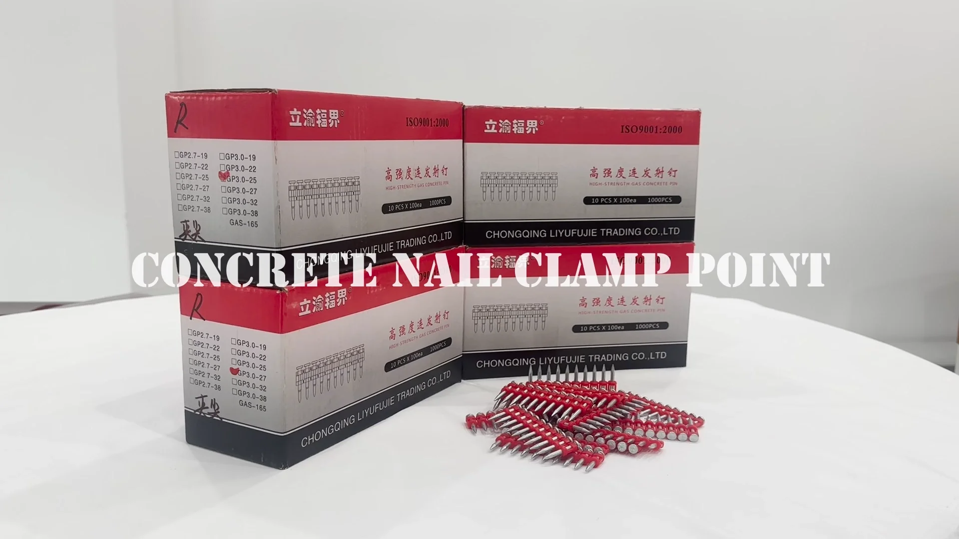 Gas Concrete Nails 19mm Full Round Head Strip Collated Wire Nails For ...