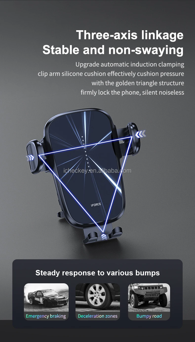 Fast 15w Car Wireless Charger Holder Auto Moving Coil Wireless Car ...