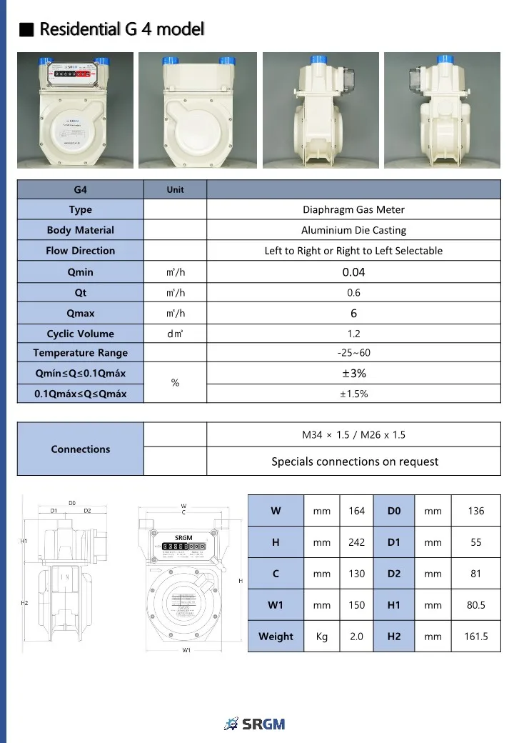 [SRGM]DiaphragmGAS METER G4.0 Made in Korea Aluminum Die Casting ...