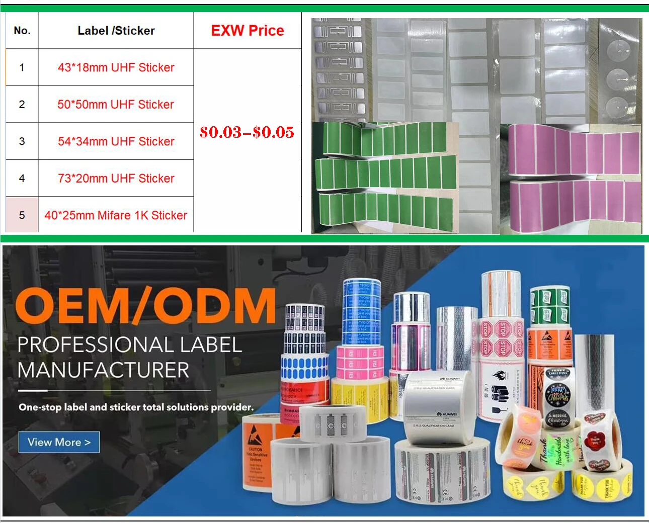Retail Epc Gen2 Printable Passive Uhf Tag Label Sticker For Asset ...