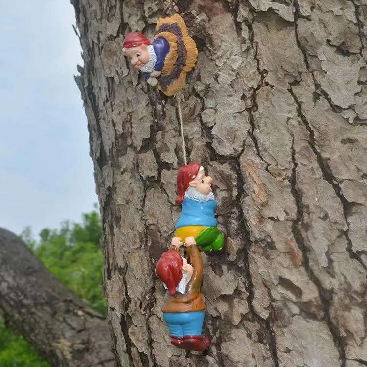 Tree-hugging Dwarf With White Beard,Gnome Elf Garden Hanging Decor ...