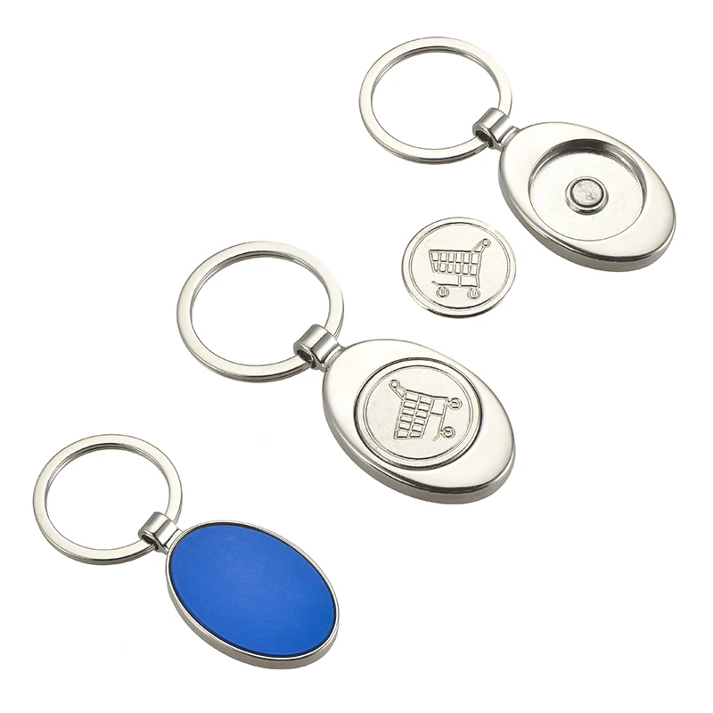 Factory Custom Supermarket Trolley Double Coin Holder Key Chain ...