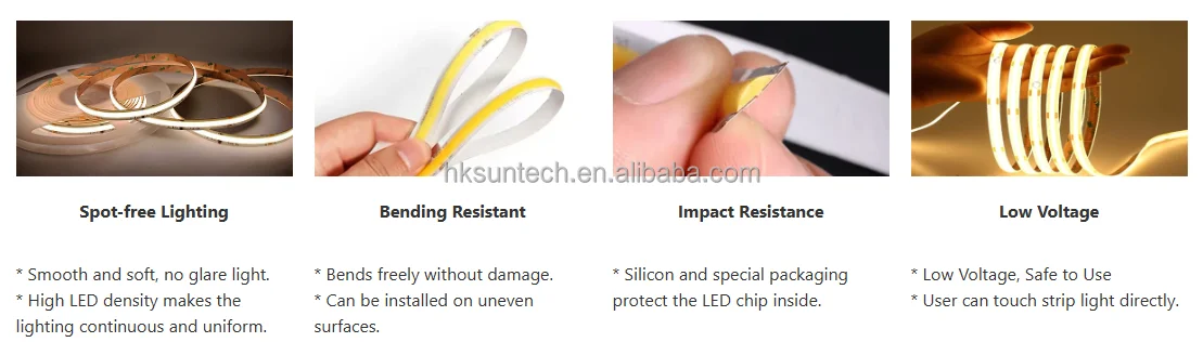 High Brightness Tunable White CCT COB LED Strip for Commercial Lighting ...