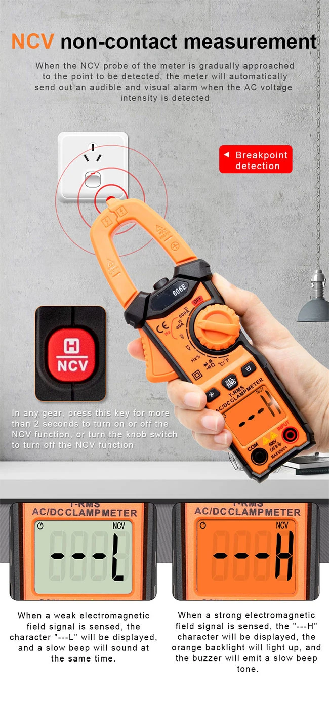 Decca 606e 3999 Counts Clamp Meters Ac Dc Voltage Current 600v 600a 1mf ...
