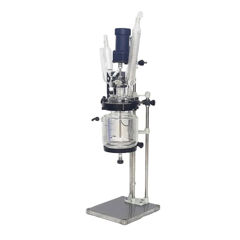 5L Lab Chemical Bioreactor Jacketed Glass Agitator Tank Nuclear ...