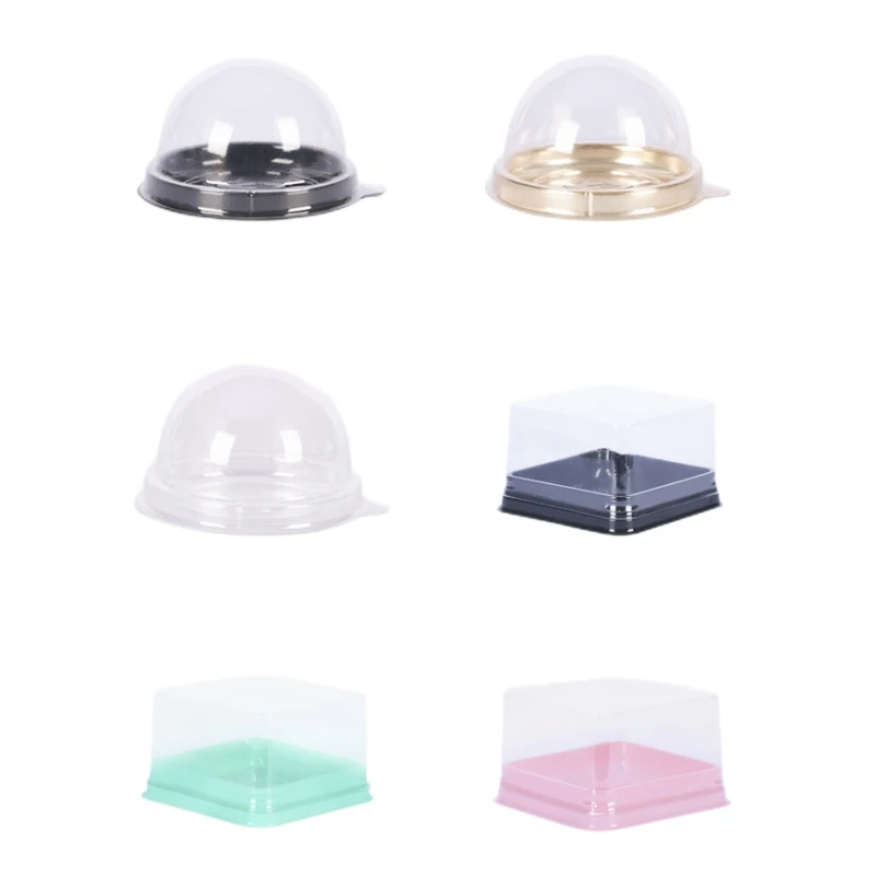 Clear Plastic Mini Cupcake Container Dome Muffin Holders Moon Cake ...