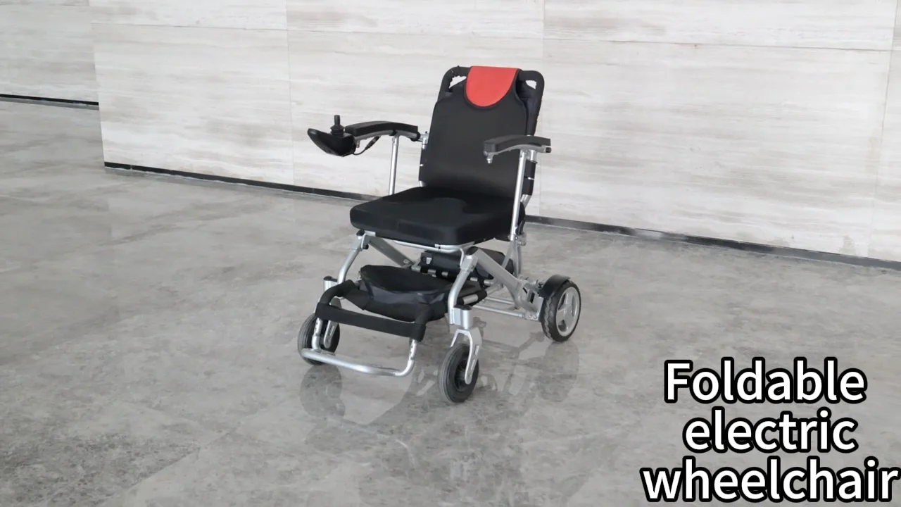 Lightweight Folding Electric Travel Wheelchair With Joystick Controller ...