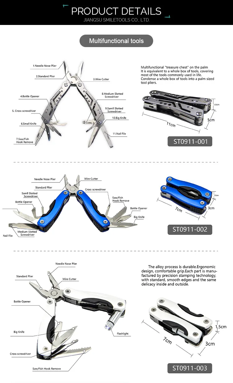 Portable Multifunctional Pliers Screwdriver Foldable Multitool Pocket ...